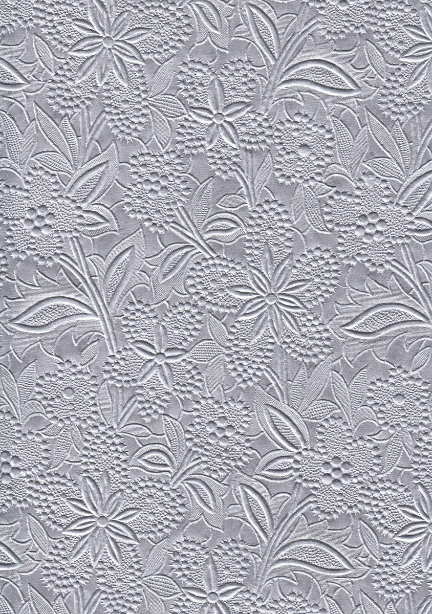 A4 Paper / No.113 + 124 Embossed Metallic Bloom Silver – Pulp Creative ...